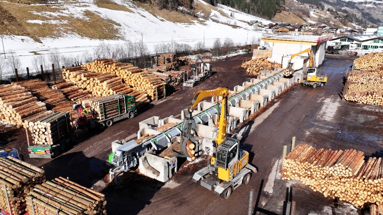 A log sorting line