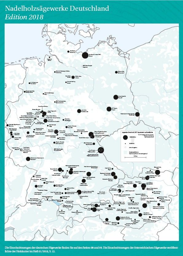 Cutting volumes of German sawmills 2017