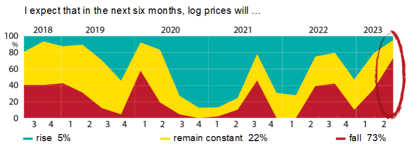 Further fall in lumber prices