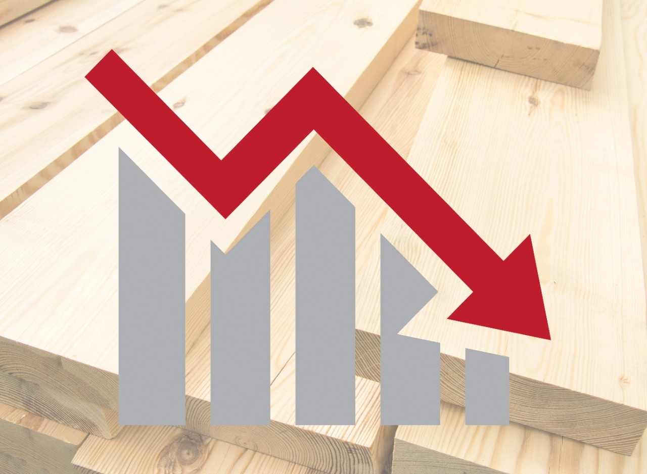 Exports down by nearly 350,000 m³