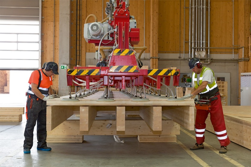 Ribs for slimming down timber constructions